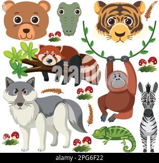 Mix set of red panda illustration Stock Vector Image & Art - Alamy