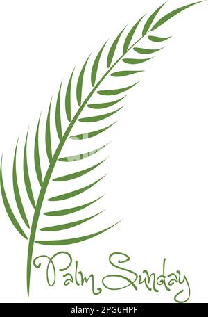 illustration of Christian Palm Sunday with palm branches and leaves and ...