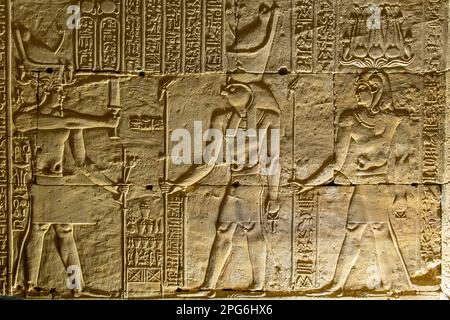 Bas Relief Scene in Edfu Temple, Edfu, Egypt Stock Photo - Alamy