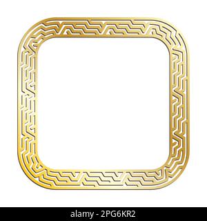 Golden Greek square frames for decorative headers. Golden ancient greek ...