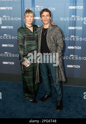 Elvira Lind, Oscar Isaac attend HBO's "Succession" Season 4 Premiere at ...