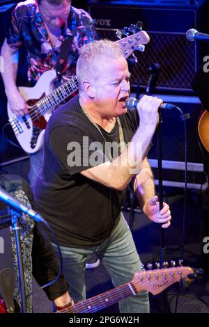 Punk producer and singer Mike Bennett performing with The Blockheads at ...