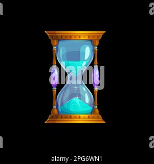 Magic sand glass clock. Isolated sandglass, hourglass and countdown ...