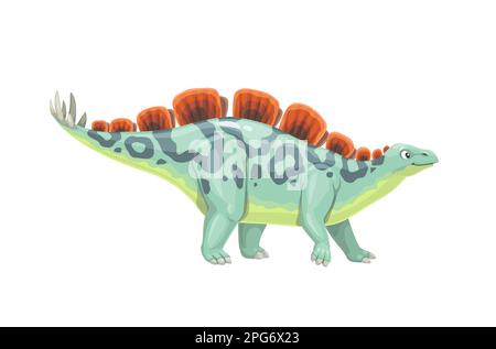 Cartoon Wuerhosaurus dinosaur character. Prehistoric creature or red ...