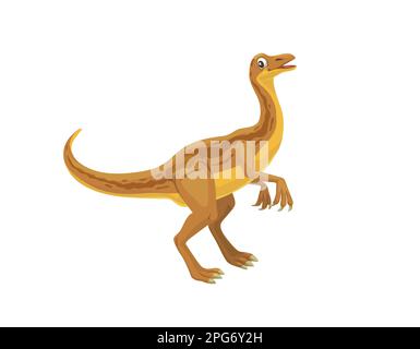 Cartoon Gallimimus dinosaur character. Ancient wildlife reptile ...