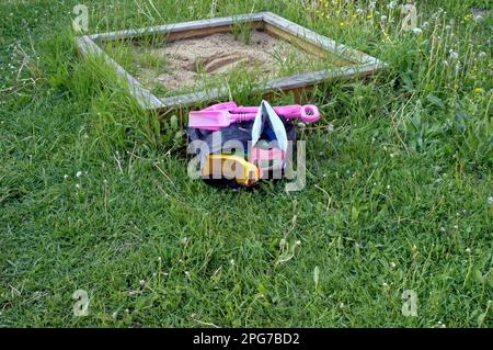 small sandbox in the courtyard of a village house, Russia Stock Photo ...
