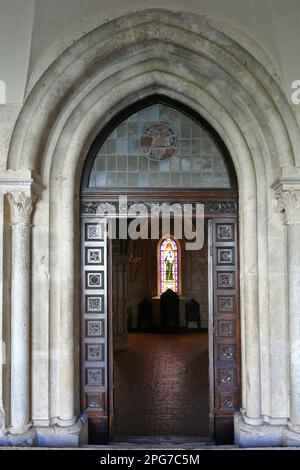 Entrance into the Casamari Abbey, a monumental medieval monastery ...