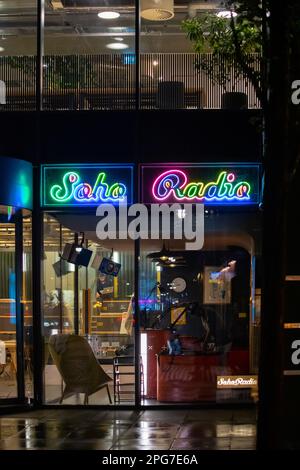 Soho Radio neon sign in Soho, London, UK Stock Photo - Alamy