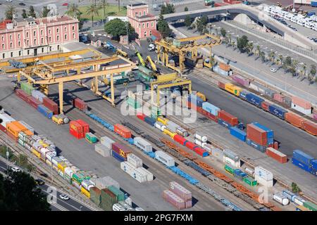 Containers already Prepared in Line on Rail ready to be transported -t ...