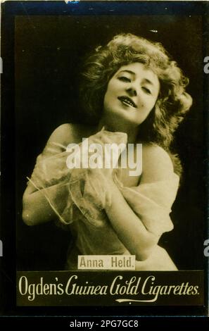 Portrait of Actress Anna Held - Vintage Cigarette Card, Victorian Era ...