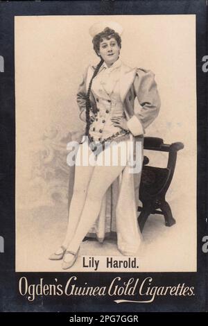 Portrait of Actress Lily Harold - Vintage Cigarette Card, Victorian Era ...