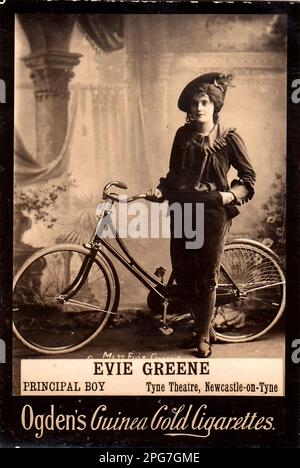 Portrait of Actress Evie Greene - Vintage Cigarette Card, Victorian Era ...