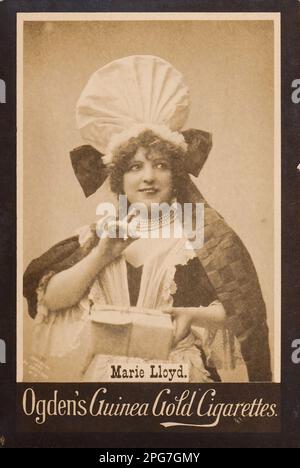 Portrait of Actress Marie Lloyd - Vintage Cigarette Card, Victorian Era ...