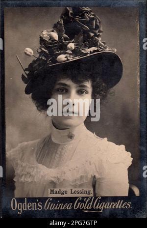 Portrait of Actress, Madge Lessing - Vintage Cigarette Card, Victorian ...