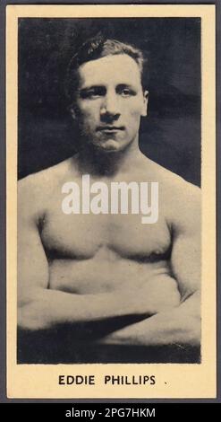 Portrait of Boxer Eddie Phillips - Vintage Cigarette Card Stock Photo ...