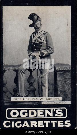 Portrait of Captain Cox - Vintage Cigarette Card, Victorian Era Stock ...