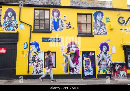 People walk past GAK musical instrument shop in the trendy North Laine ...