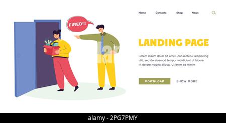 Angry businessman dismissing sad female employee leaving office. Bad ...