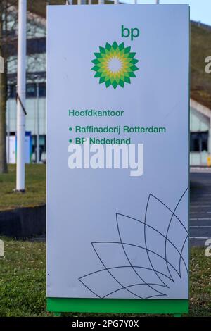 Office of the BP refinery in Europoort as part of the port of Rotterdam ...