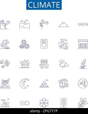 Arctic glaciers line icons collection. Ice, Snow, Permafrost, Tundra ...