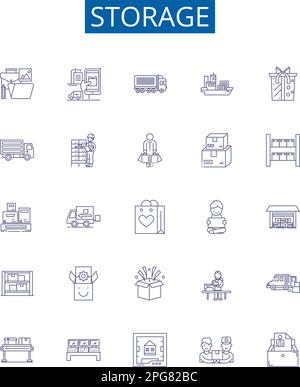 Stockpiling line icons collection. Hoarding, Accumulation, Reserve ...