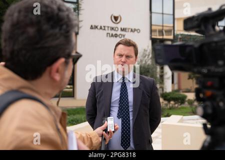 Michael Polak, the lawyer for British pensioner David Hunter, talks to ...
