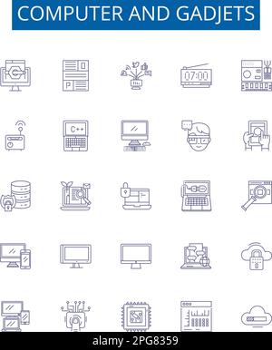 Gadjets and software outline icons collection. Gadgets, Software ...