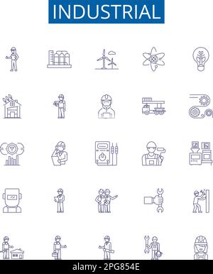 Plastics factory line icons collection. Injection, Molding, Extrusion ...