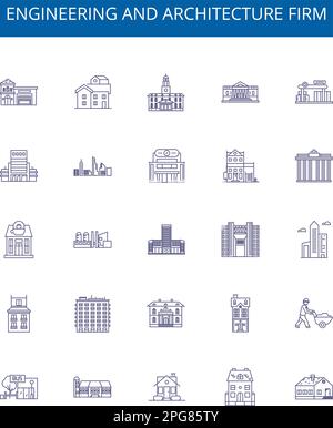 Structural design line icons collection. Stability, Framework, Load-bearing, Shear, Truss ...