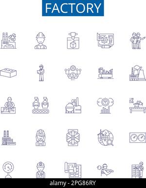 Builder outline icons collection. builder, constructor, architect ...