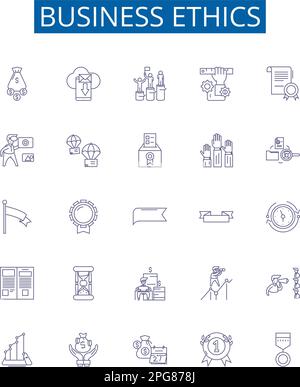 Ethics and morals line icons collection. Virtue, Honor, Justice ...