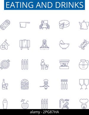 Sustenance line icons collection. Food, Nutrition, Energy, Nourishment ...