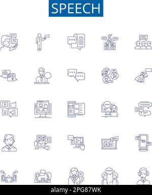 Articulation line icons collection. Pronunciation, Diction, Enunciation ...