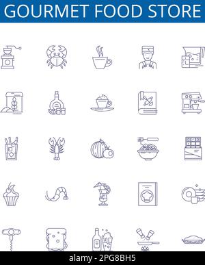 Specialty shop line icons collection. Boutique, Niche, Exclusive ...