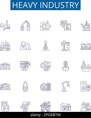 Fabrication line icons collection. Welding, Machining, Cutting, Forming ...