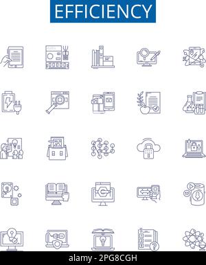 Expediency line icons collection. Swiftness, Efficiency, Rapidity ...
