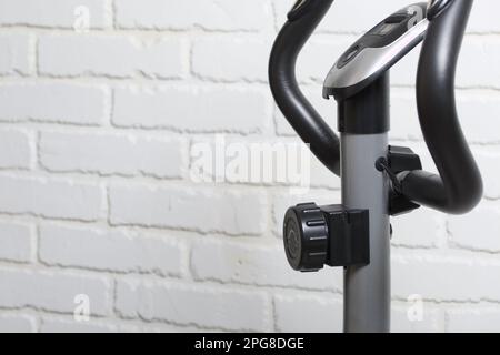 Elements of an exercise bike. Steering wheel sensors and display ...
