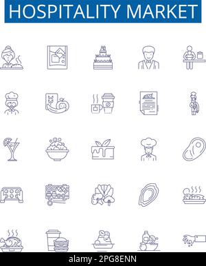 Hospitality industry line icons collection. Hospitality, Lodging ...