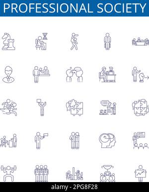 Professional society line icons signs set. Design collection of Society ...