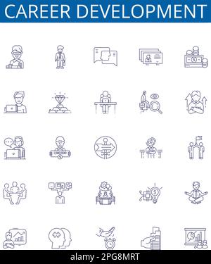 Career objectives line icons collection. Ambition, Success, Growth ...
