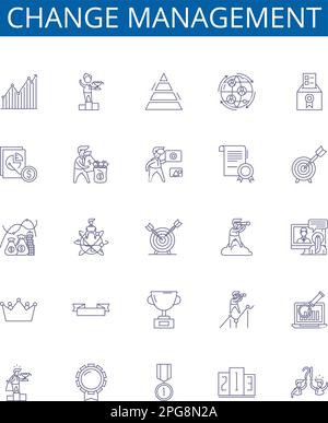 Change management line icons signs set. Design collection of Transformation, Agility, Transition ...