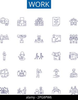 Operation line icons collection. Mission, Procedure, Act, Campaign ...