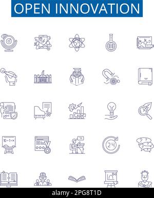 Crowdsourcing line icons collection. Innovation, Collaboration ...