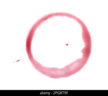 Red wine ring on white background, top view Stock Photo - Alamy