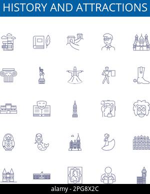 Culture and landmarks line icons signs set. Design collection of ...