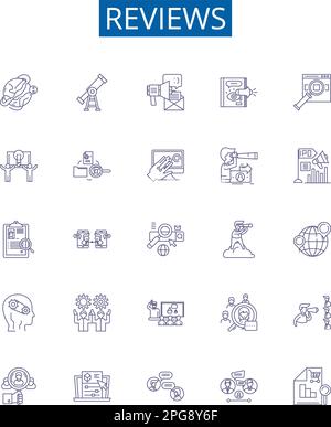 Appraise line icons collection. Evaluate , Estimate , Assess , Rate ...