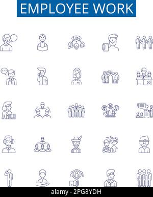 Employee labor line icons collection. Job work, Staff personnel ...