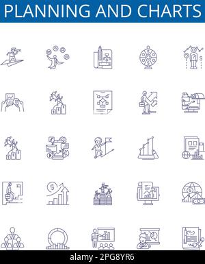 Planning and charts line icons, signs set. Planning, Charts, Strategy, Graphs, Diagrams, Maps ...