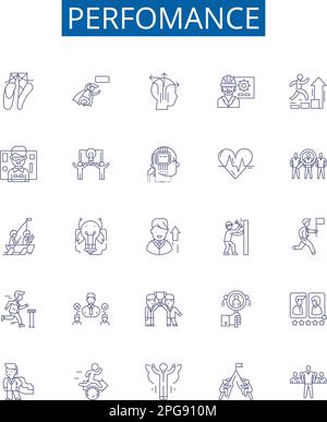 Perfomance line icons signs set. Design collection of Performance ...