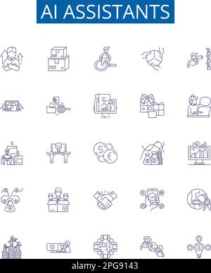 Chatbots outline icons collection. Chatbots, AI, Automation, Bot, Conversational, Dialogflow ...